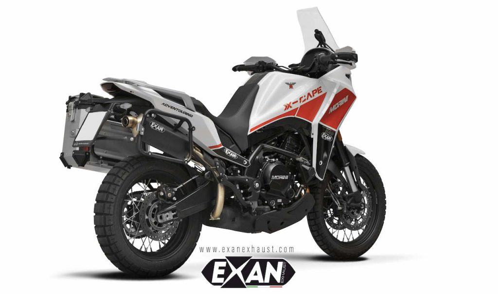 EXAN X-Rally e Moto Morini X-Cape: scarico con passaggio alto e basso ...